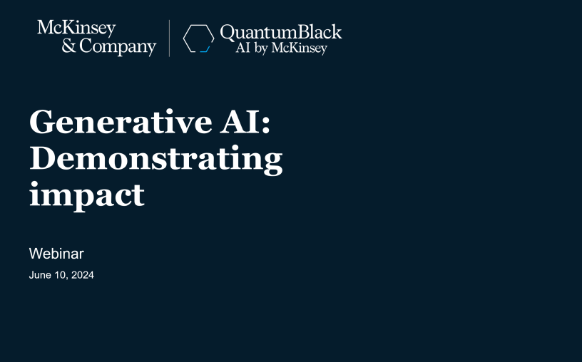 Generative AI: Demonstrating impact in Operations - McKinsey Talks ...