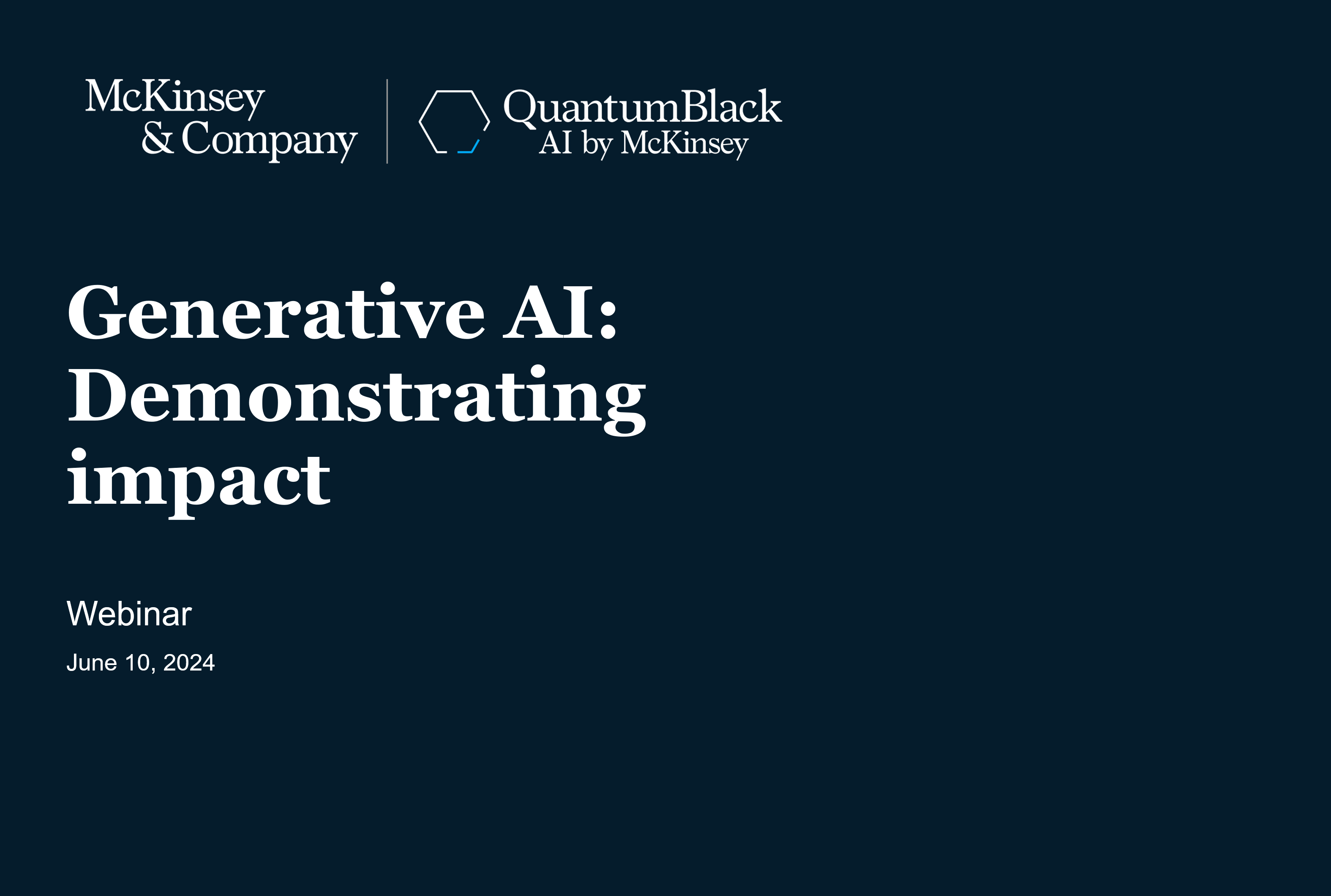 The scaling journey for generative AI in Operations - McKinsey Talks Operations